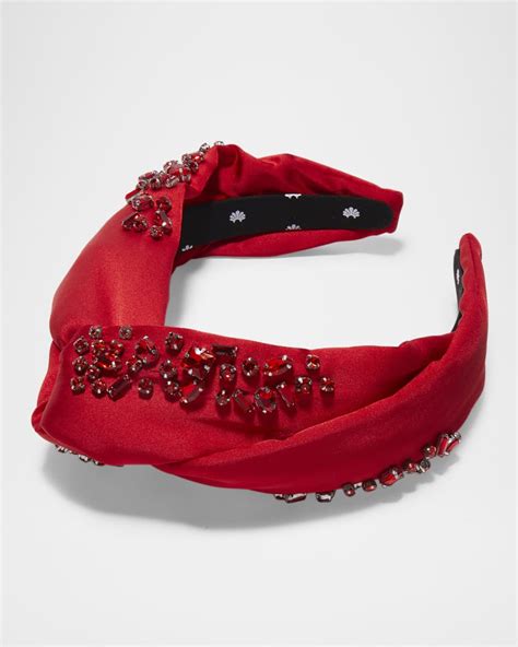 Lele Sadoughi Marlene July Ruby Jeweled Birthstone Headband Neiman Marcus
