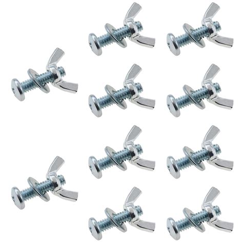 10 Sets Wing Nuts And Bolts Screw Bolts And Wing Nut Kit Carbon Steel