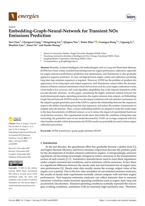 Pdf Embedding Graph Neural Network For Transient Nox Emissions Prediction