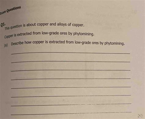 solved exam questions q1 this question is about copper and alloys of