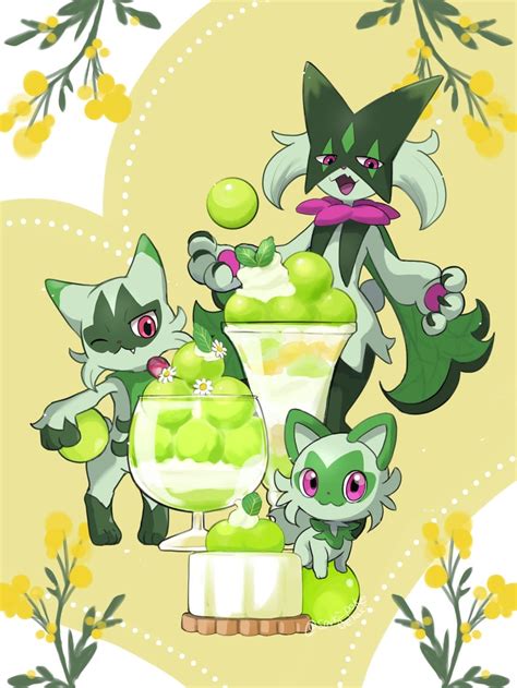 Sprigatito Meowscarada And Floragato Pokemon Drawn By Saki