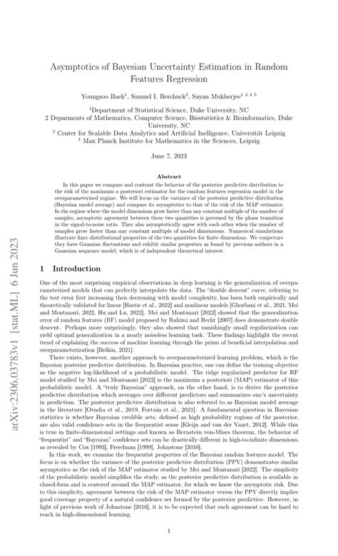 PDF Asymptotics Of Bayesian Uncertainty Estimation In Random Features Regression