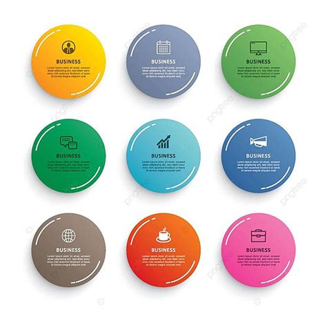 Abstract Infographics With 9 Data Circles Ideal For Business And Web