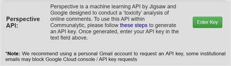 Civility Analysis Obtaining A Perspective Api Key Communalytic A