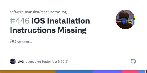 ios installation instructions missing · issue 446 · software mansion