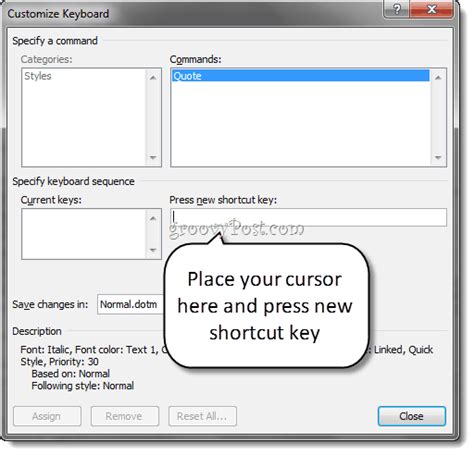 How To Assign Style Keyboard Shortcuts In Word 2010 And Word 2007