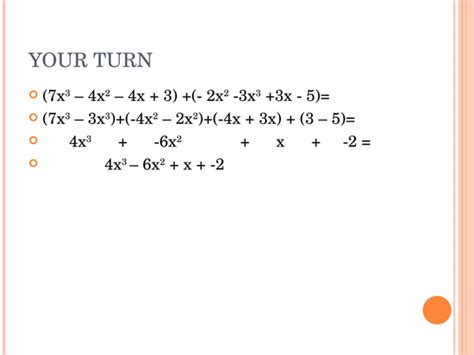 Adding And Subtracting Polynomials Ppt