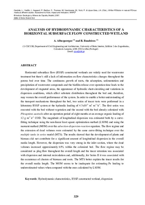 pdf analysis of hydrodynamic characteristics of a horizontal