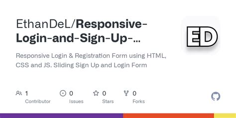 Github Ethandelresponsive Login And Sign Up Form With Animations Responsive Login