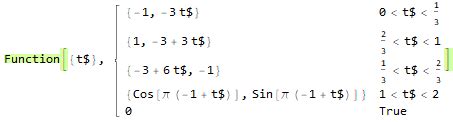 Parametric Functions Generate Piecewise ParametricPlot From Graphics Mathematica Stack Exchange