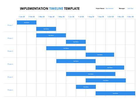Implementation Plan Template with Gantt Chart - Excel