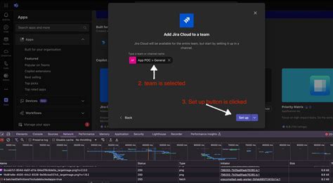 how to open a configuration tab or dialog when clicking ‘setup during
