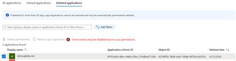 i need to restore a recently deleted app registration but i don t have