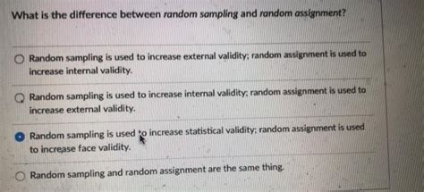 Solved What Is The Difference Between Random Sampling And Chegg