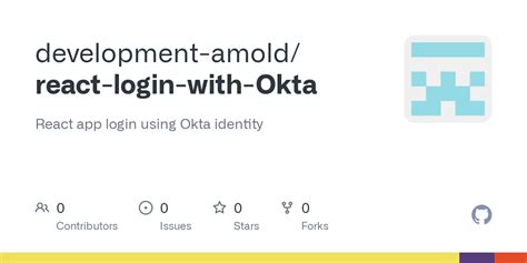 Github Development Amoldreact Login With Okta React App Login Using Okta Identity