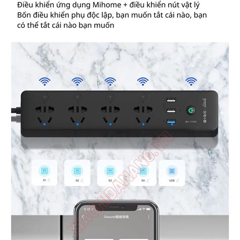 Ổ Cắm Điện Thông Minh Xiaomi Gosund CP5 Wifi 4 Ổ 3 USB