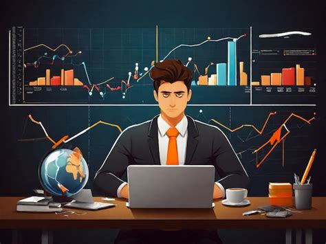 Premium Photo Stock Trader Broker Male Cartoon Character Sitting At