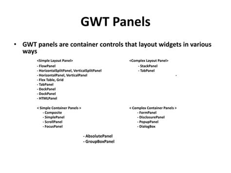 Gwt Widgets Ppt