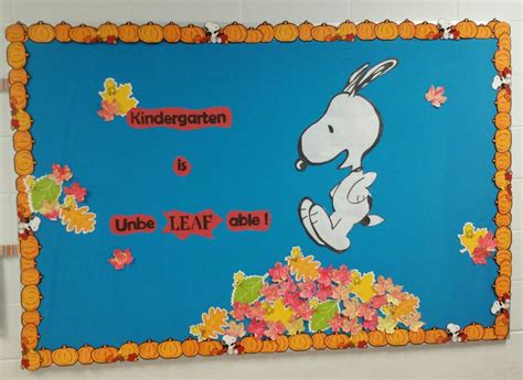 Hallway Window Ideas Charlie Brown Fall Classroom Door Snoopy