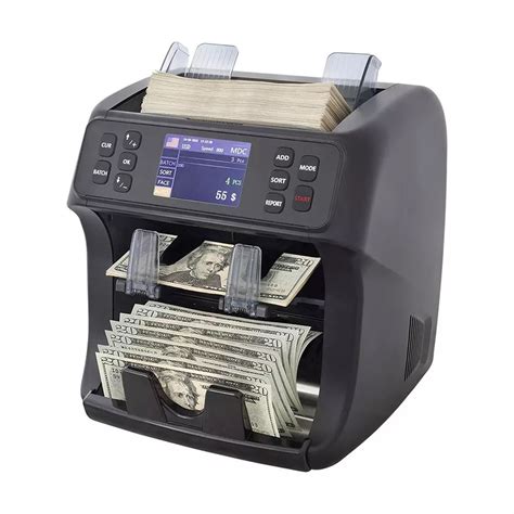 Professional Banknote Counter Top Loading Dual Cis Money Detector Mix ...