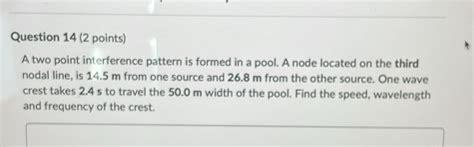 Solved Question 14 2 Points A Two Point Interference Pattern Is