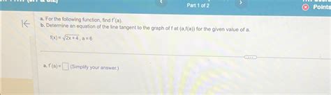 solved part 1 ﻿of 2a ﻿for the following function find
