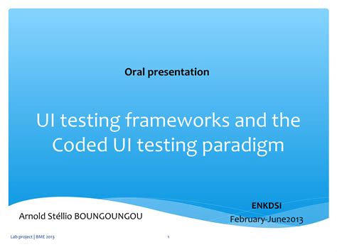 Ui Testing Frameworks And The Coded Ui Testing Paradigm Ppt