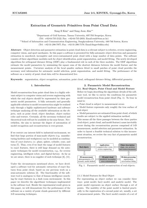 Pdf Extraction Of Geometric Primitives From Point Cloud Data