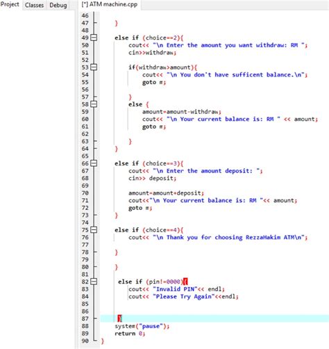 Solved Project Classes Debug Atm Machinecpp Include