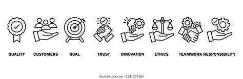 Business Core Values Banner Web Icon Stock Vector Royalty Free