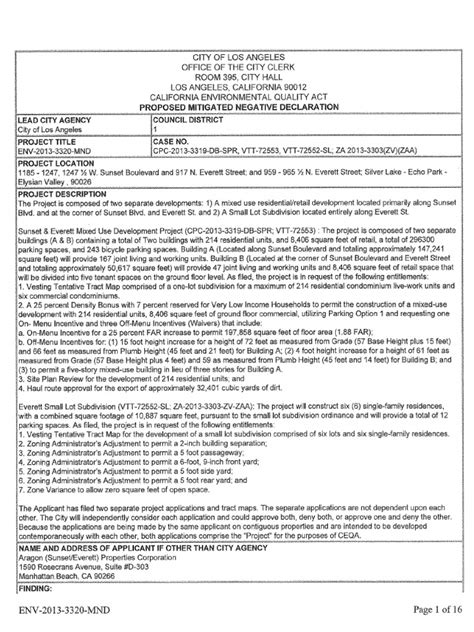 Ceqa Report Mitigated Negative Declaration Download Free Pdf Archaeology Geotechnical