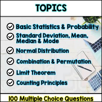 Statistics And Probability Exam Bank Test And Quiz Questions Editable