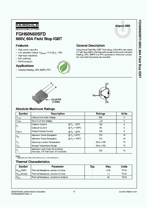 FGH60N60SFD_4720639.PDF Datasheet Download --- IC-ON-LINE
