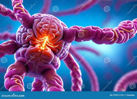 A Microscopic Look At The Intricate Neural Pathways Of The Brain Stock