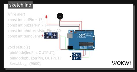 Fire Alert Wokwi Esp32 Stm32 Arduino Simulator