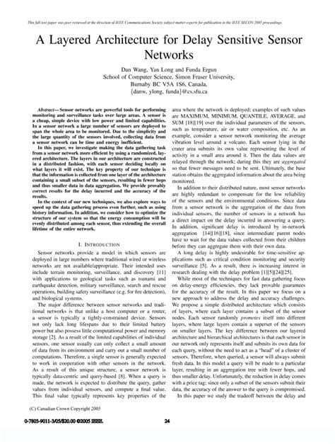 A Layered Architecture For Delay Sensitive Sensor Networks Ieee