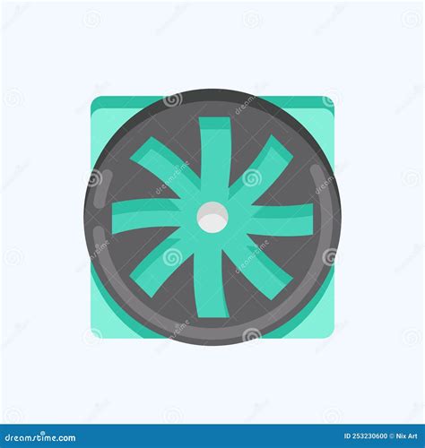 Icon Fan Suitable For Computer Components Symbol Flat Style Simple Design Editable Design