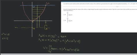 use both the washer method and the shell method to find the volume of the