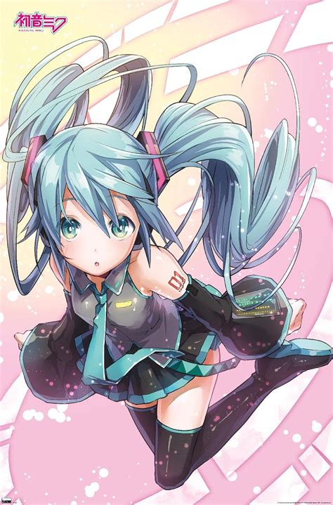 Hatsune Miku Pink Circles Wall Poster 34l X 224w