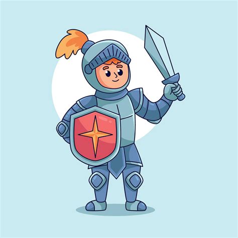 Cartoon Knight With Sword And Shield 26314688 Vector Art At Vecteezy