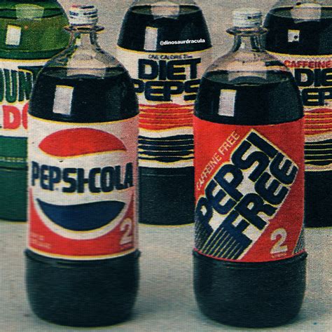 Dinosaur Heres A Squad Of Pepsi Bottles From The 80s Most Notably