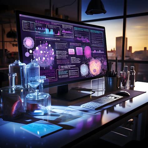 Computer Monitor With Map Premium Ai Generated Image