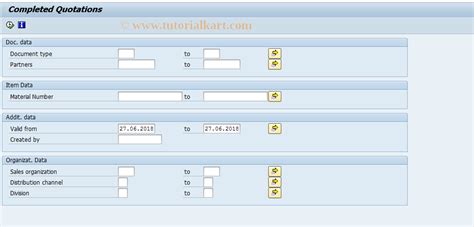 SDQ SAP Tcode Completed Quotations