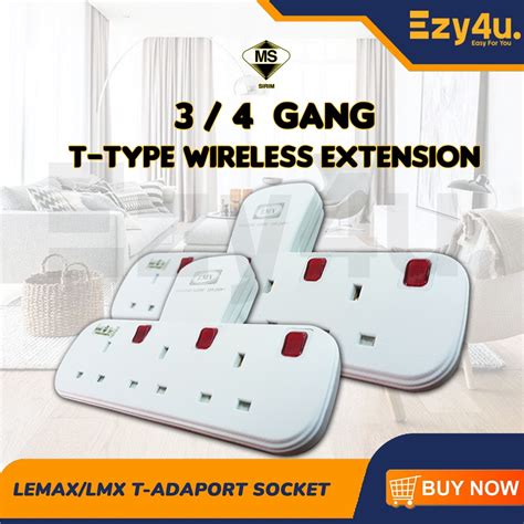 LEMAX Way T ADAPORT Multi Adaptor Extension Trailing Socket With Neon SIRIM Wireless