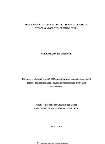 Performance Analysis In Term Bit Error Rate Ber On Decoding Algorithm
