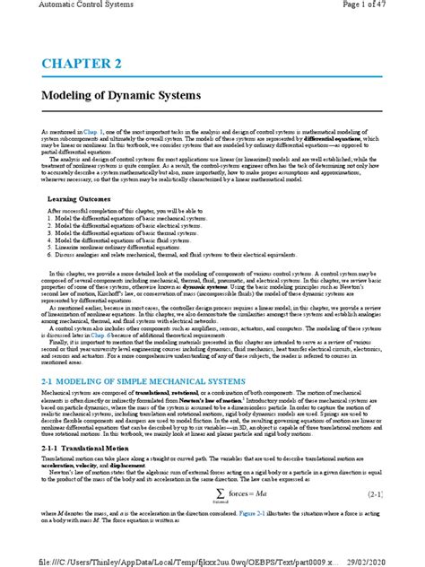 modeling dynamic system pdf