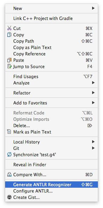 Creating And Testing An Antlr Parser With Intellij Idea Or Android