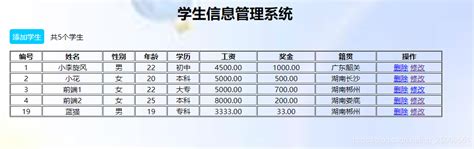 Phpmysql 实现数据库增删改查，学生信息管理系统phpmysql连接后台数据库具有数据增删改查功能 Csdn博客