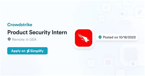 Product Security Intern Crowdstrike Simplify Jobs