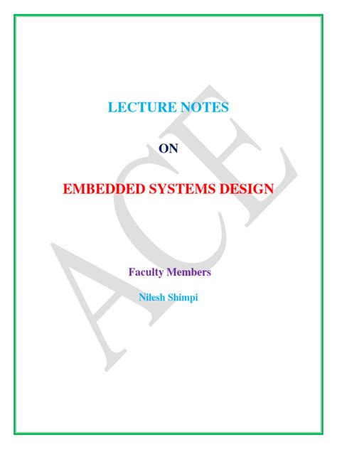 Embedded Systems Design Pdf Microcontroller Embedded System